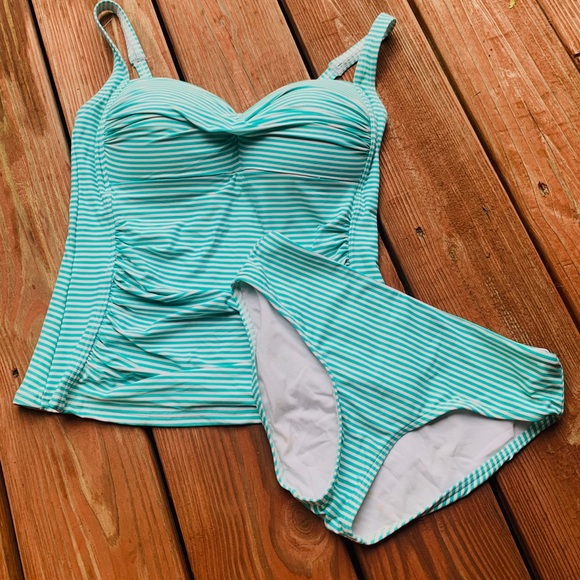 bondeye Austraila | Swim | 5 Off Bundles Aqua Blue White Tankini Top ...